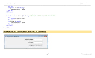 Ejemplo con control de permisos o niveles de usuario | PDF
