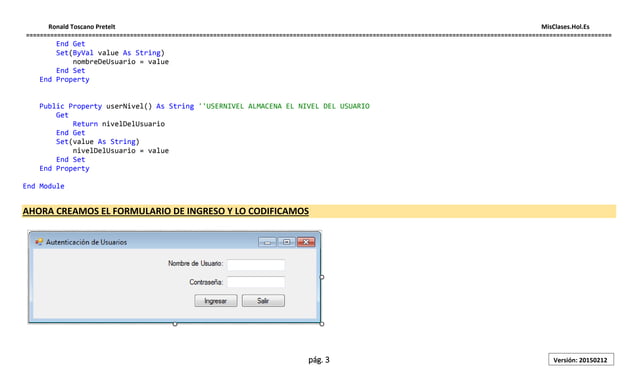Ejemplo con control de permisos o niveles de usuario | PDF