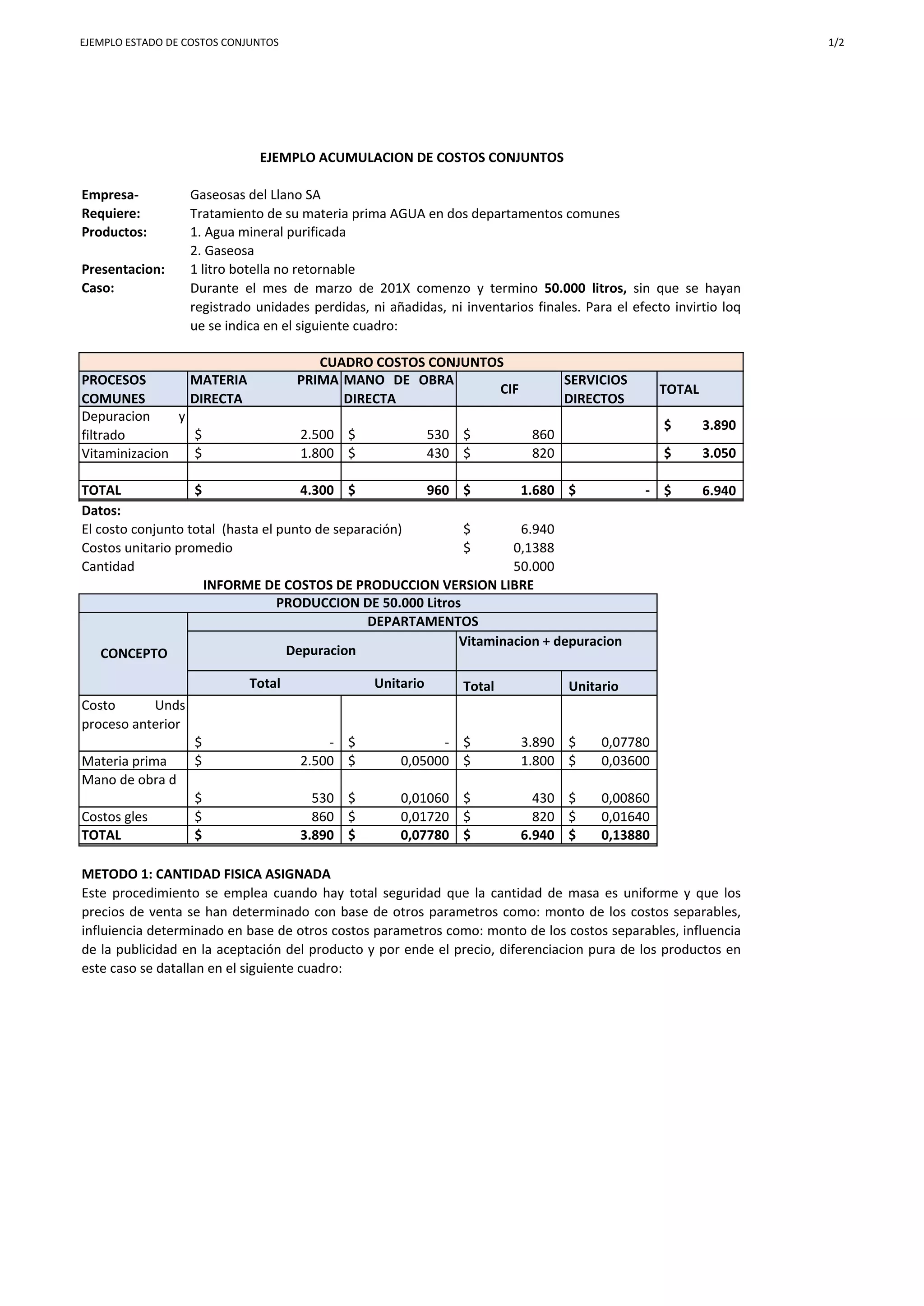 4. Ejemplo costos conjuntos | PDF