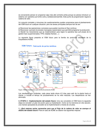 Ejemplo de aplicación value stream mapping vsm | PDF