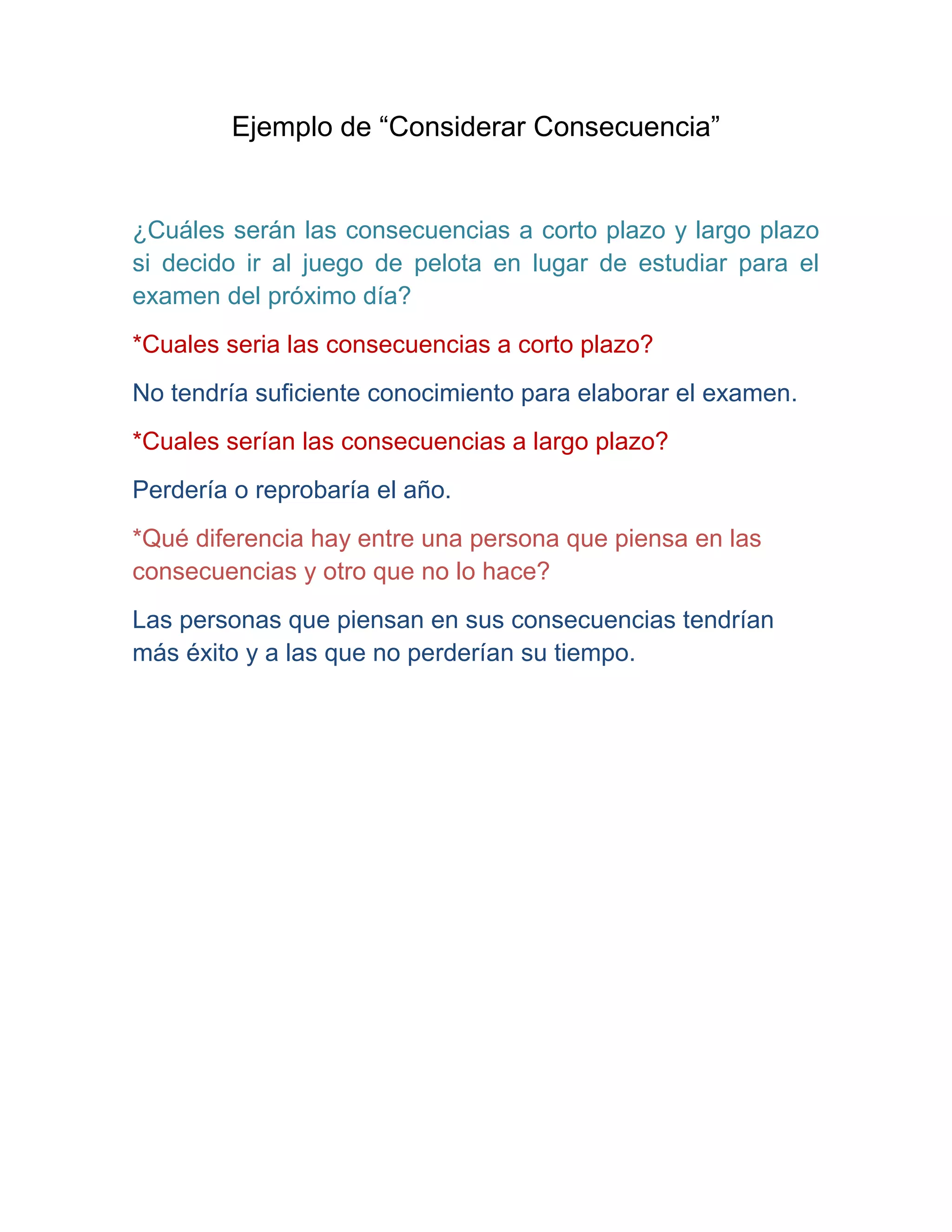 Ejemplo de consecuencia | PDF