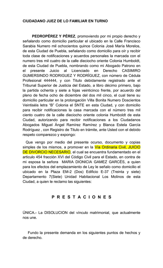 Ejemplo de demandas civiles | PDF Ejemplo de demandas civiles | PDF