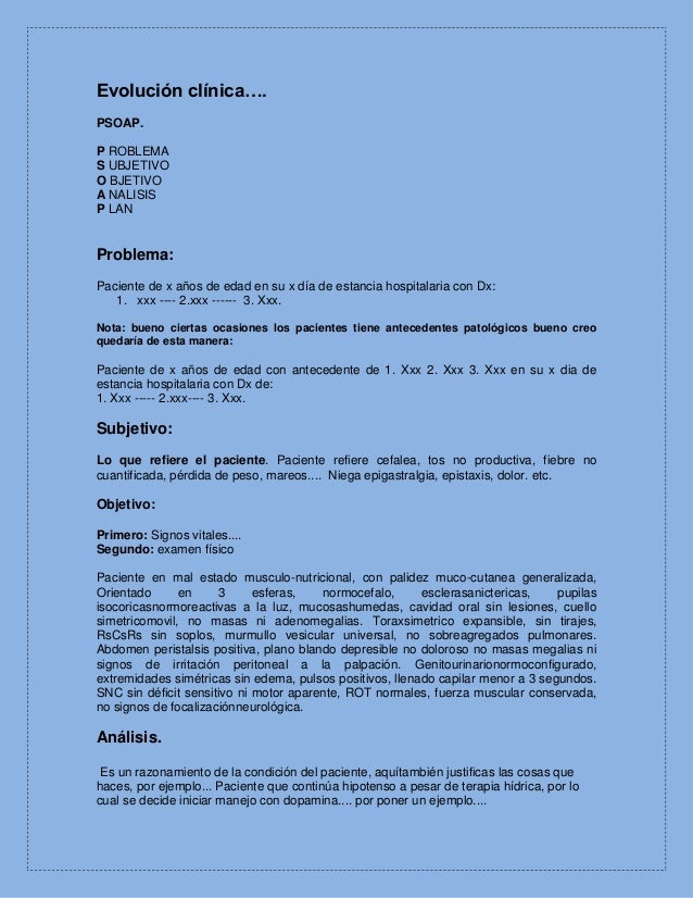 Ejemplo de evolucion clinica