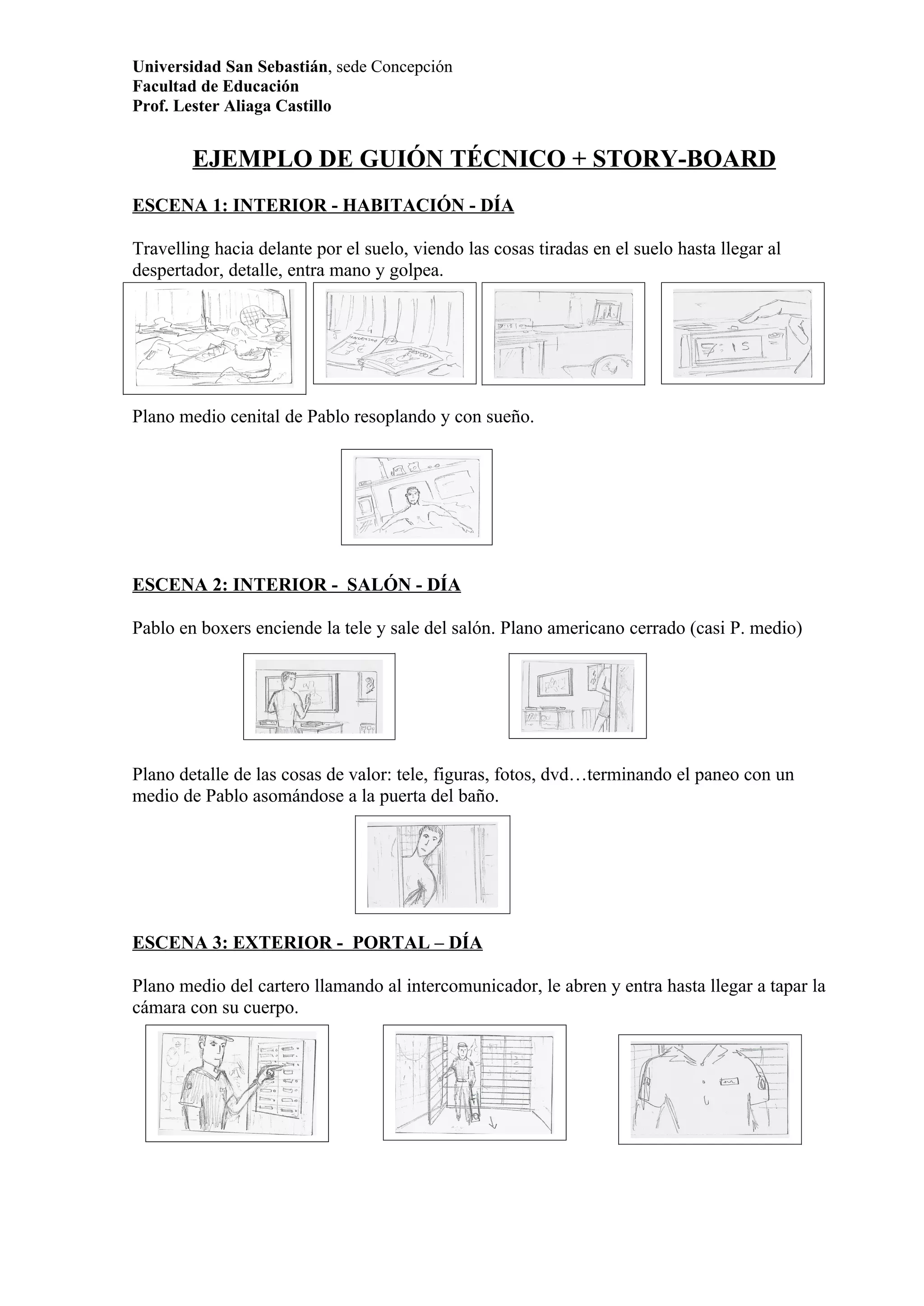 Ejemplo De GuióN TéCnico Con Storyboard | DOC
