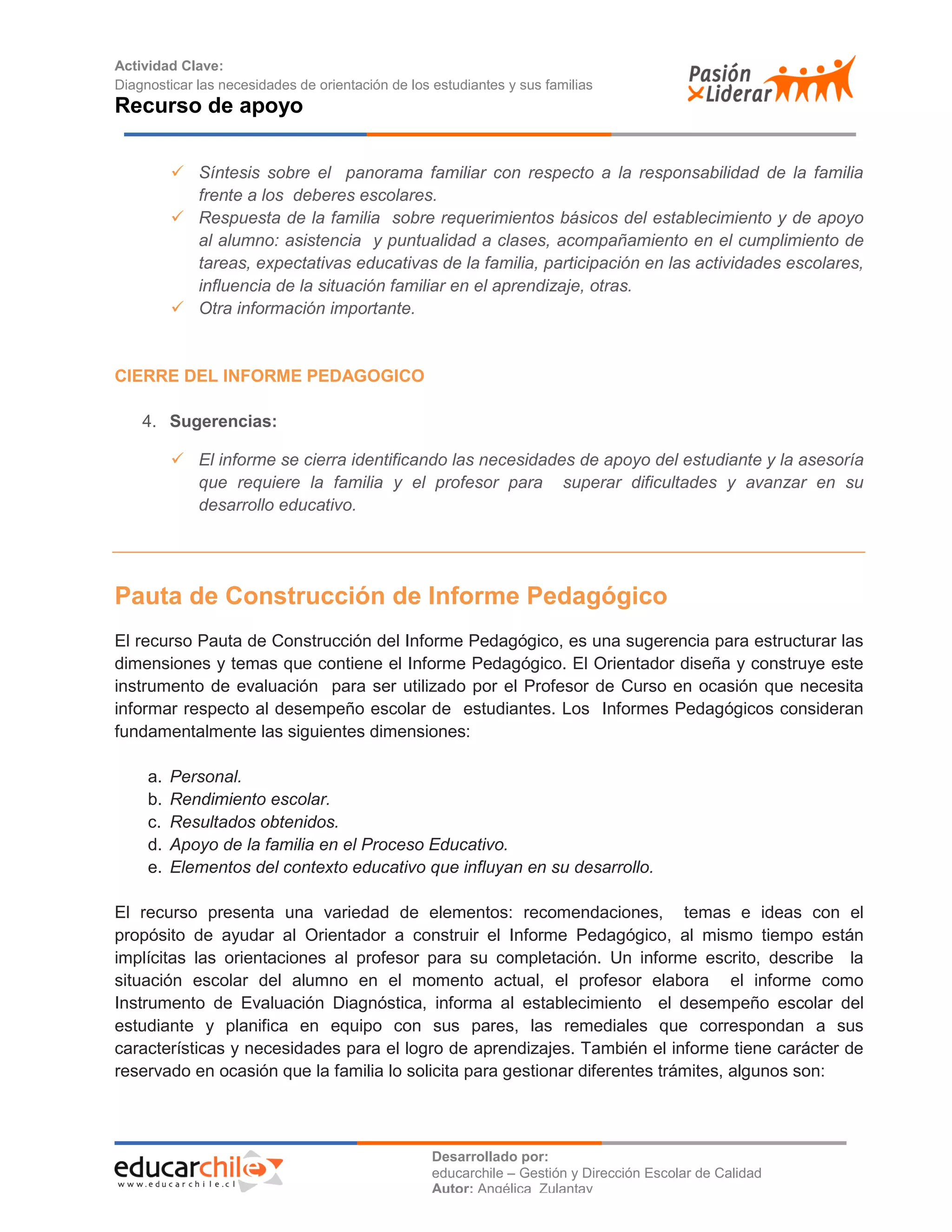 Ejemplo de informe pedagógico | PDF