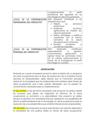Justificacion De Un Proyecto Ejemplo