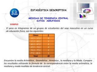 Ejemplo de Media Mediana y Moda | PPTX