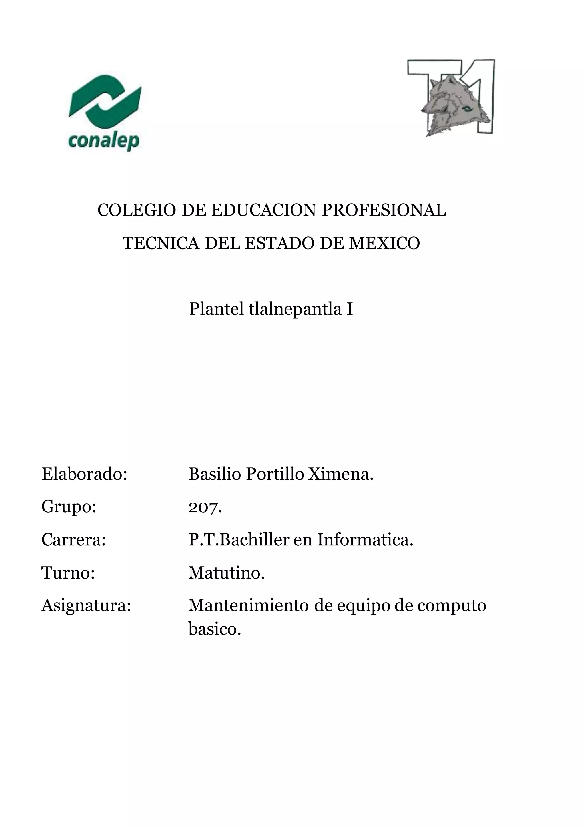 Ejemplo de portada | DOCX