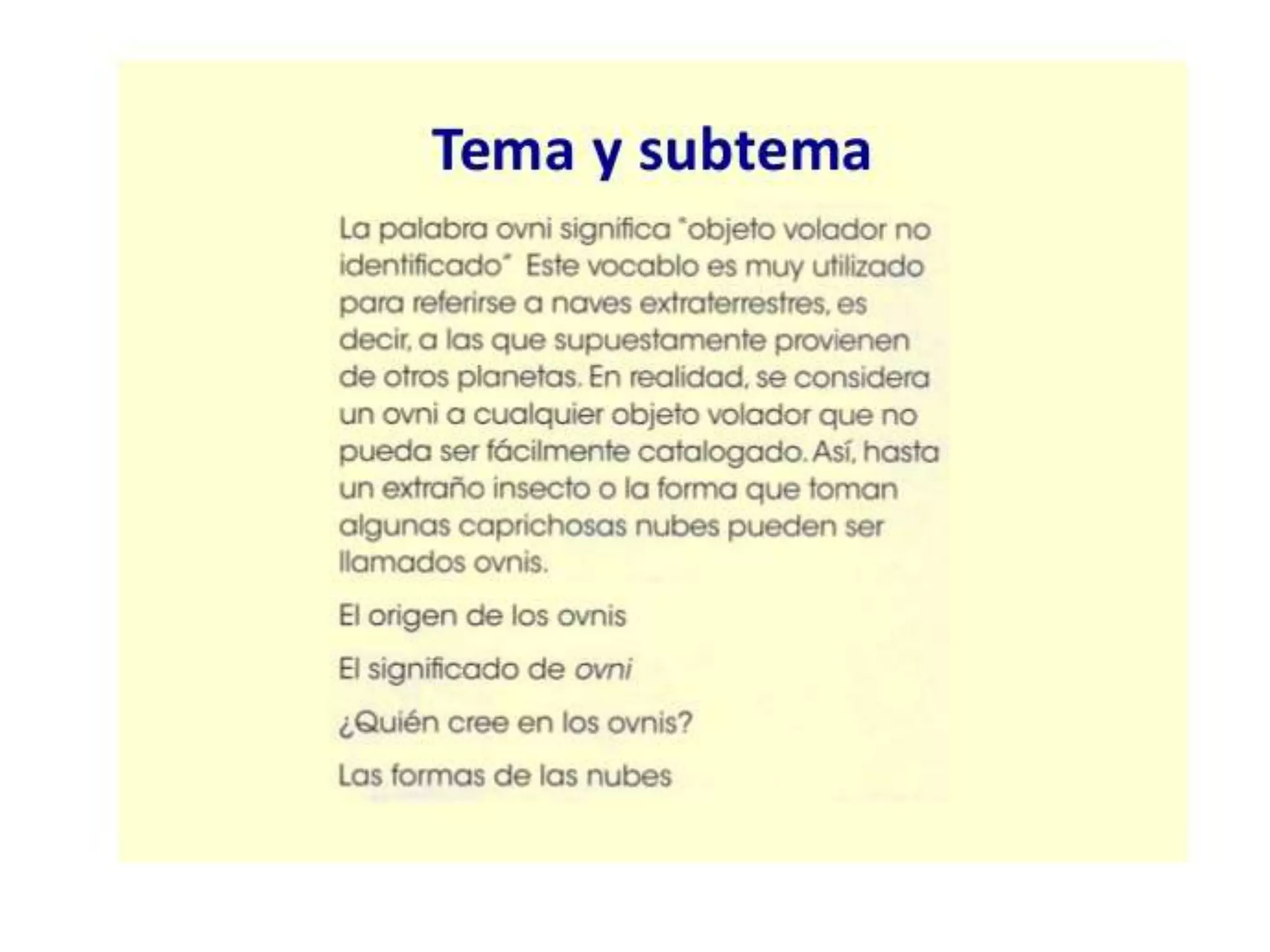 Ejemplo de temas y subtemas | PPTX