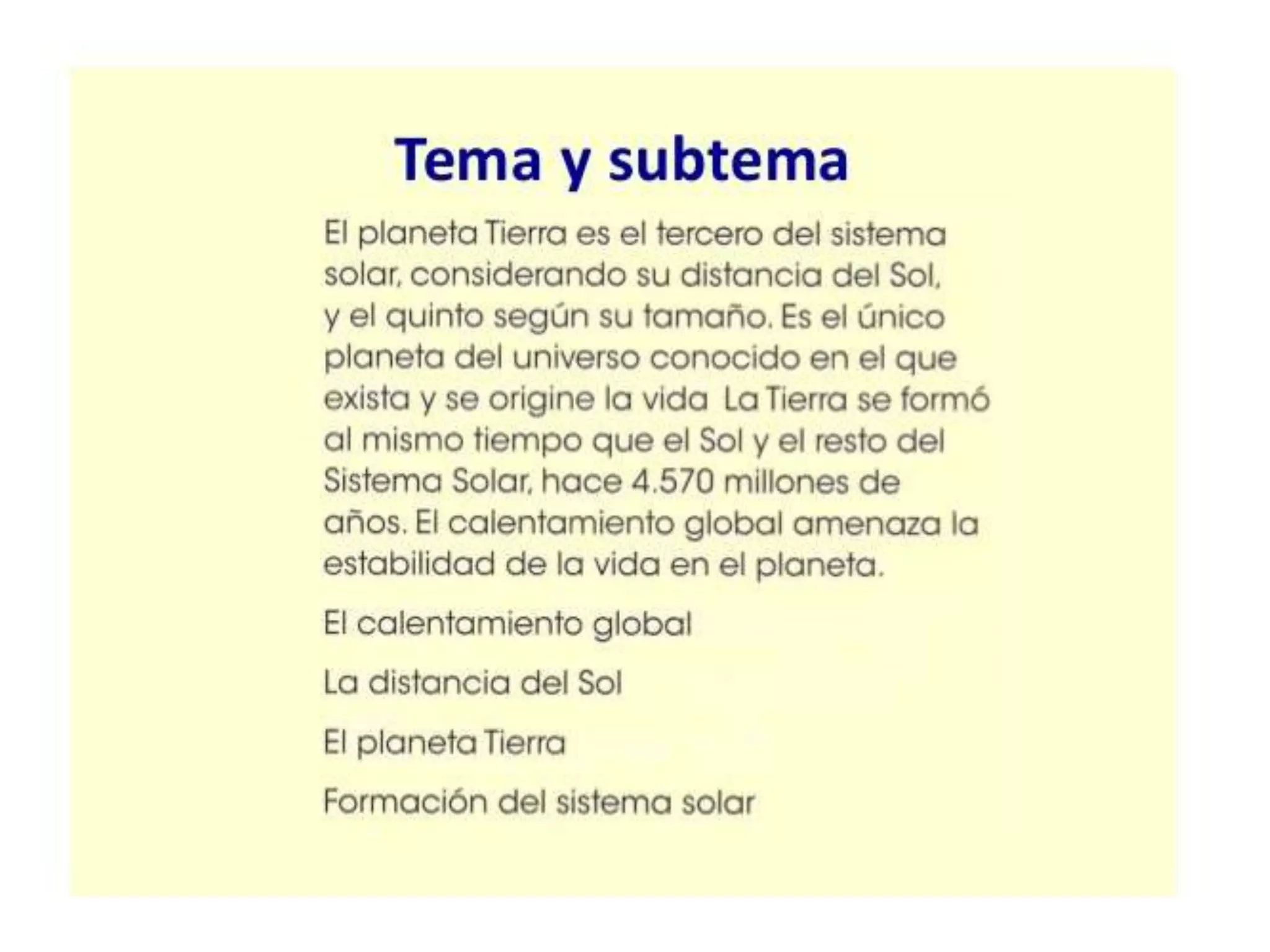 Ejemplo de temas y subtemas | PPTX