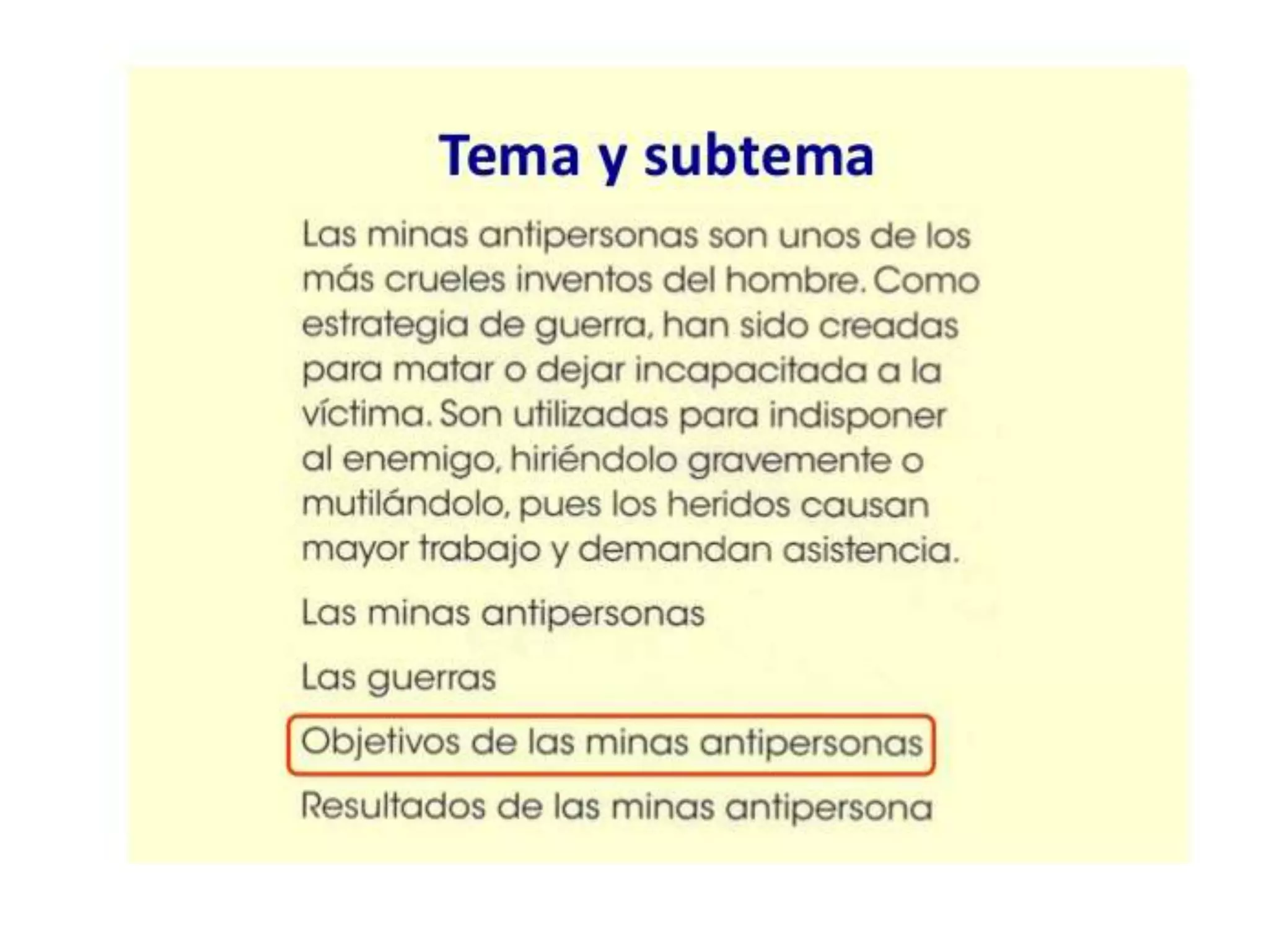 Ejemplo de temas y subtemas | PPTX
