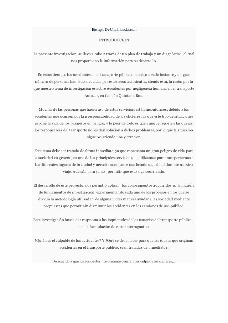 Ejemplo De Introduccion