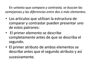 Ejemplo de un párrafo para comparar y contrastar | PPTX