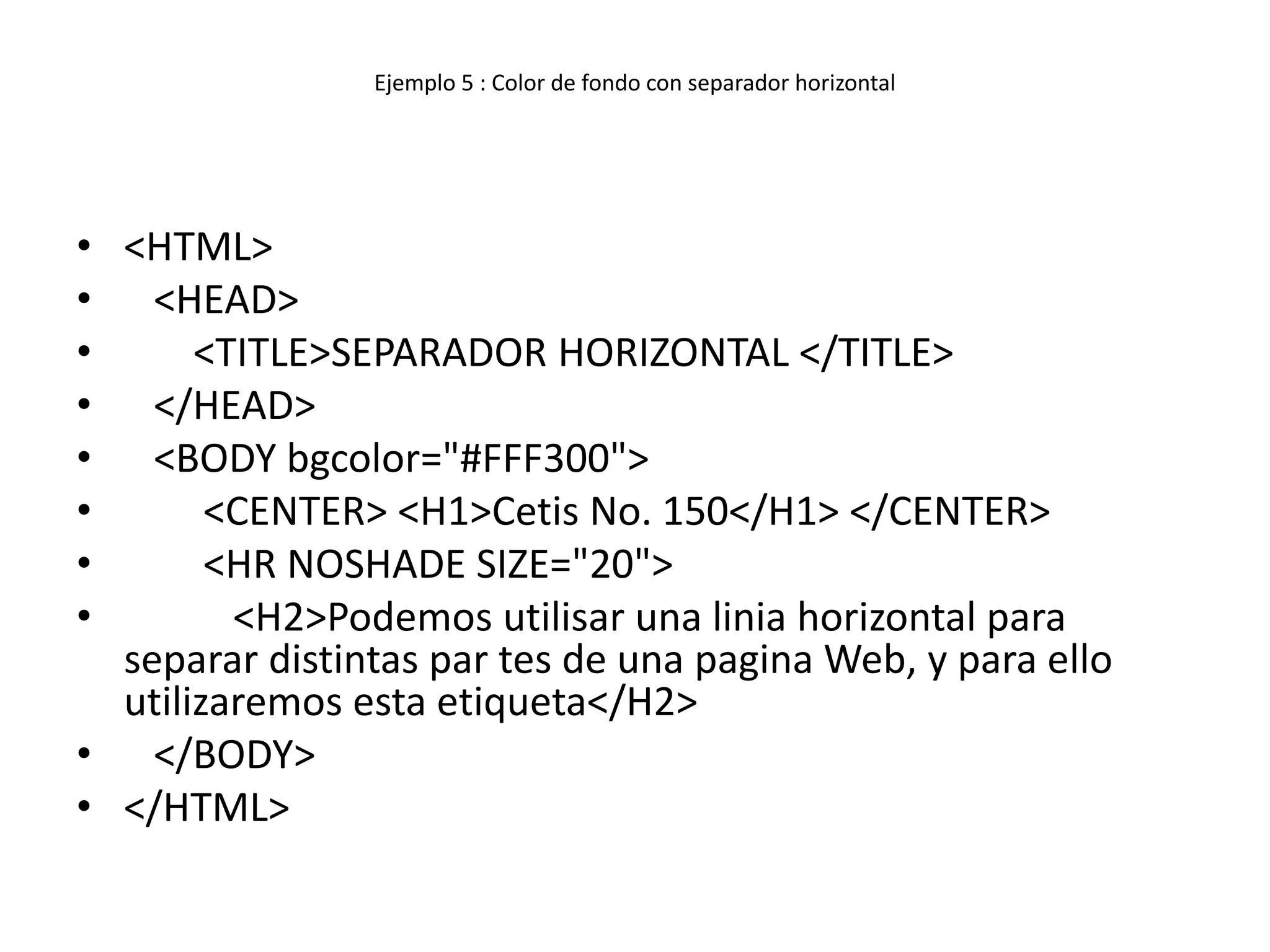 Ejemplos de HTML | PPTX