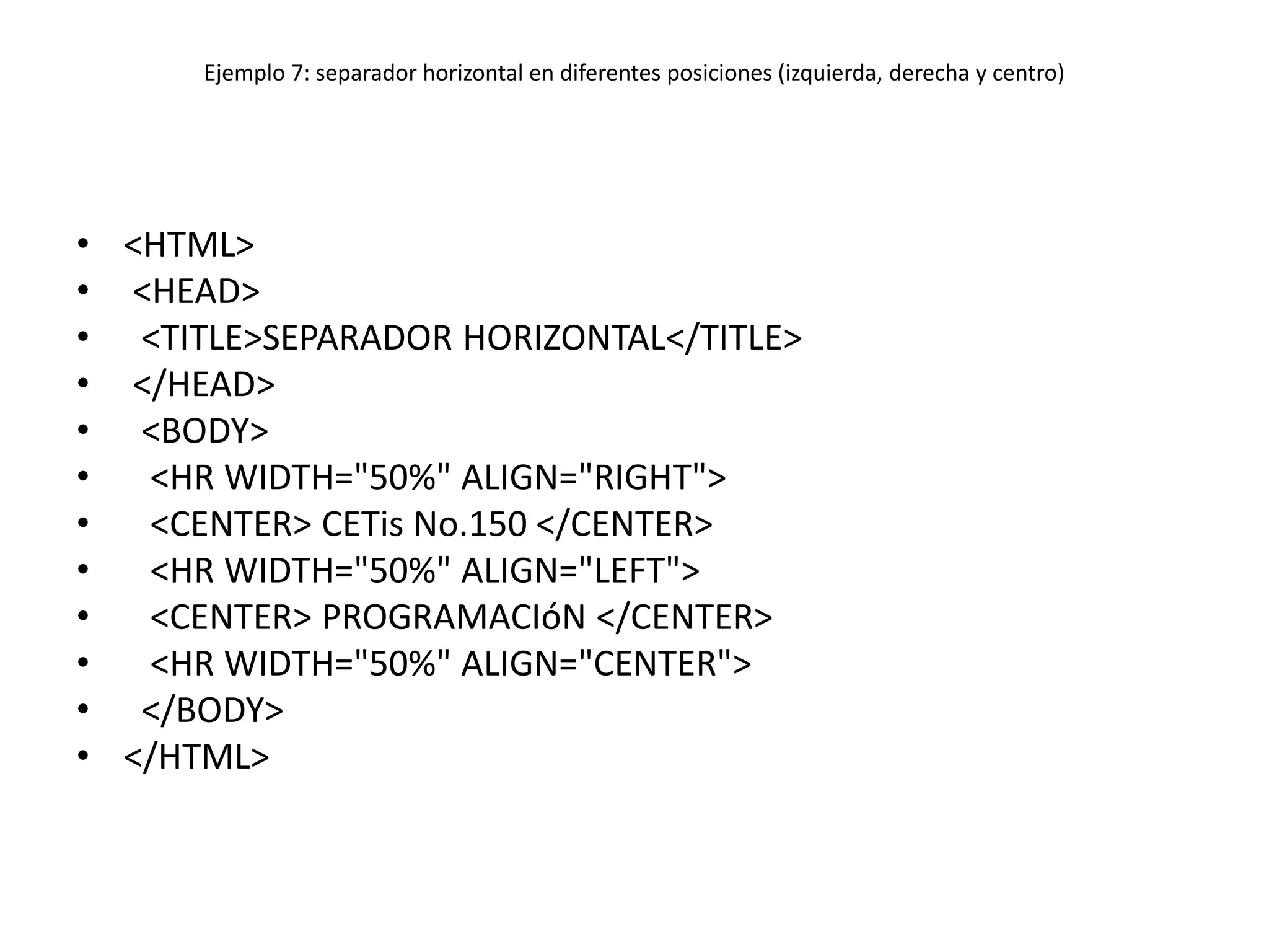 Ejemplos de HTML | PPTX
