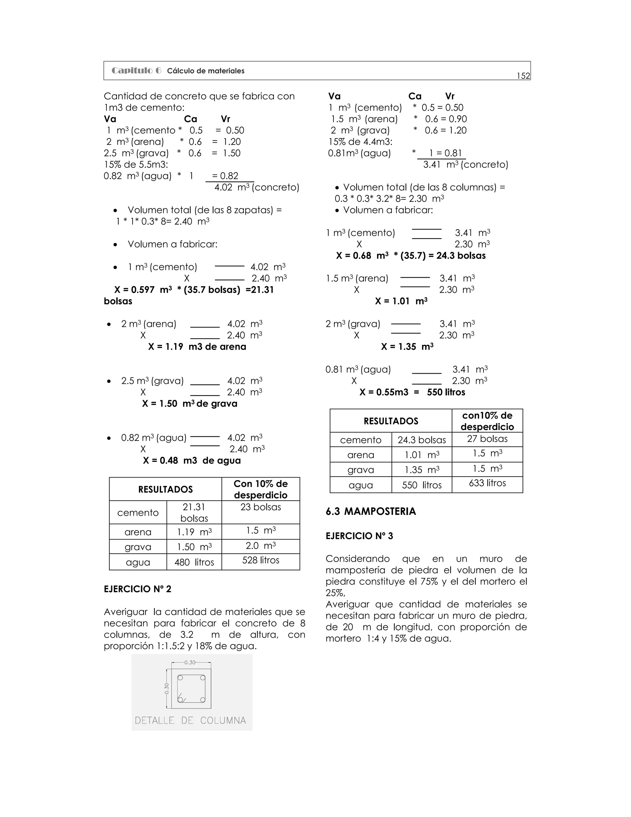 EJEMPLOS DE CÁLCULO DE MATERIALES | PDF