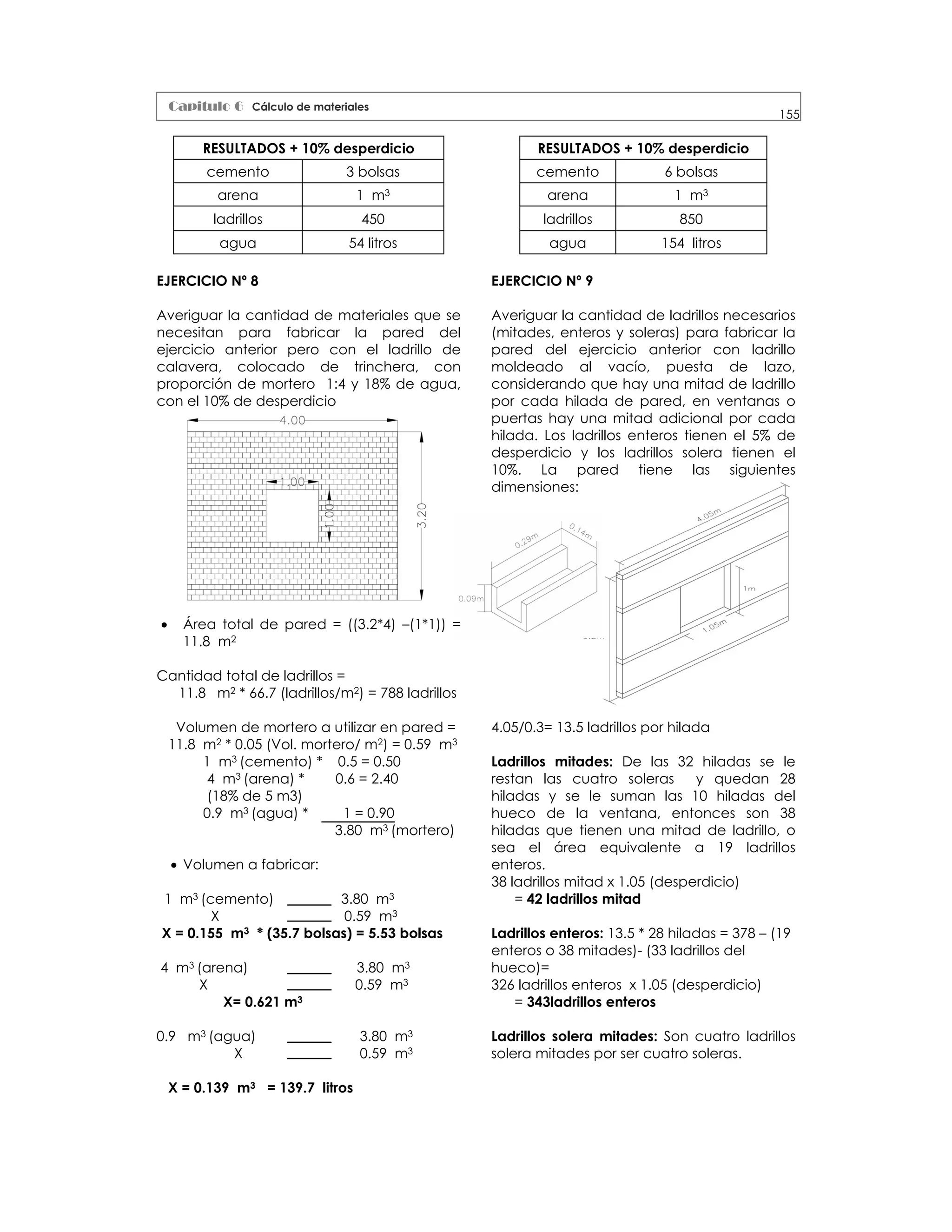 EJEMPLOS DE CÁLCULO DE MATERIALES | PDF