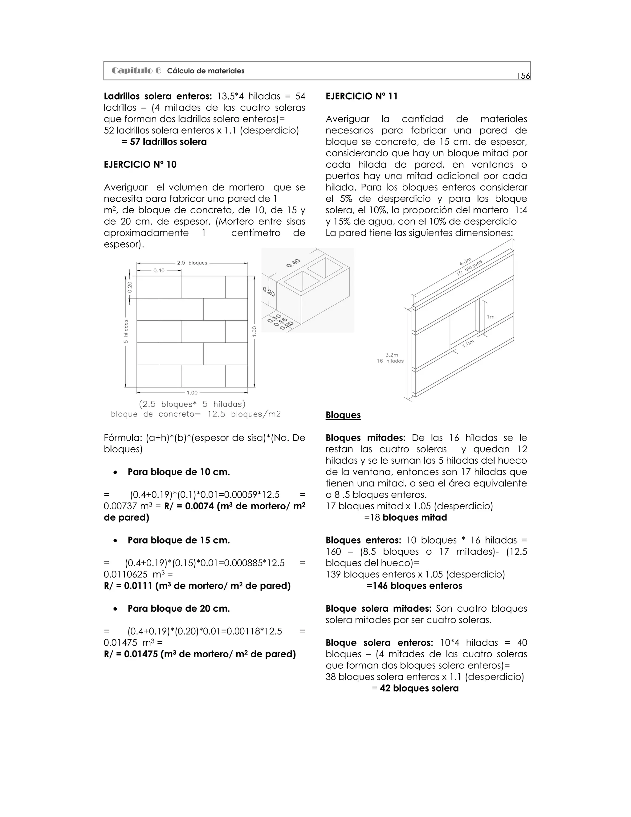 EJEMPLOS DE CÁLCULO DE MATERIALES | PDF