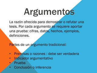 Ejemplos de argumentos | PPTX