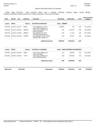 Ejemplos de Conciliaciones Bancarias de eFactory Software ERP en la ...