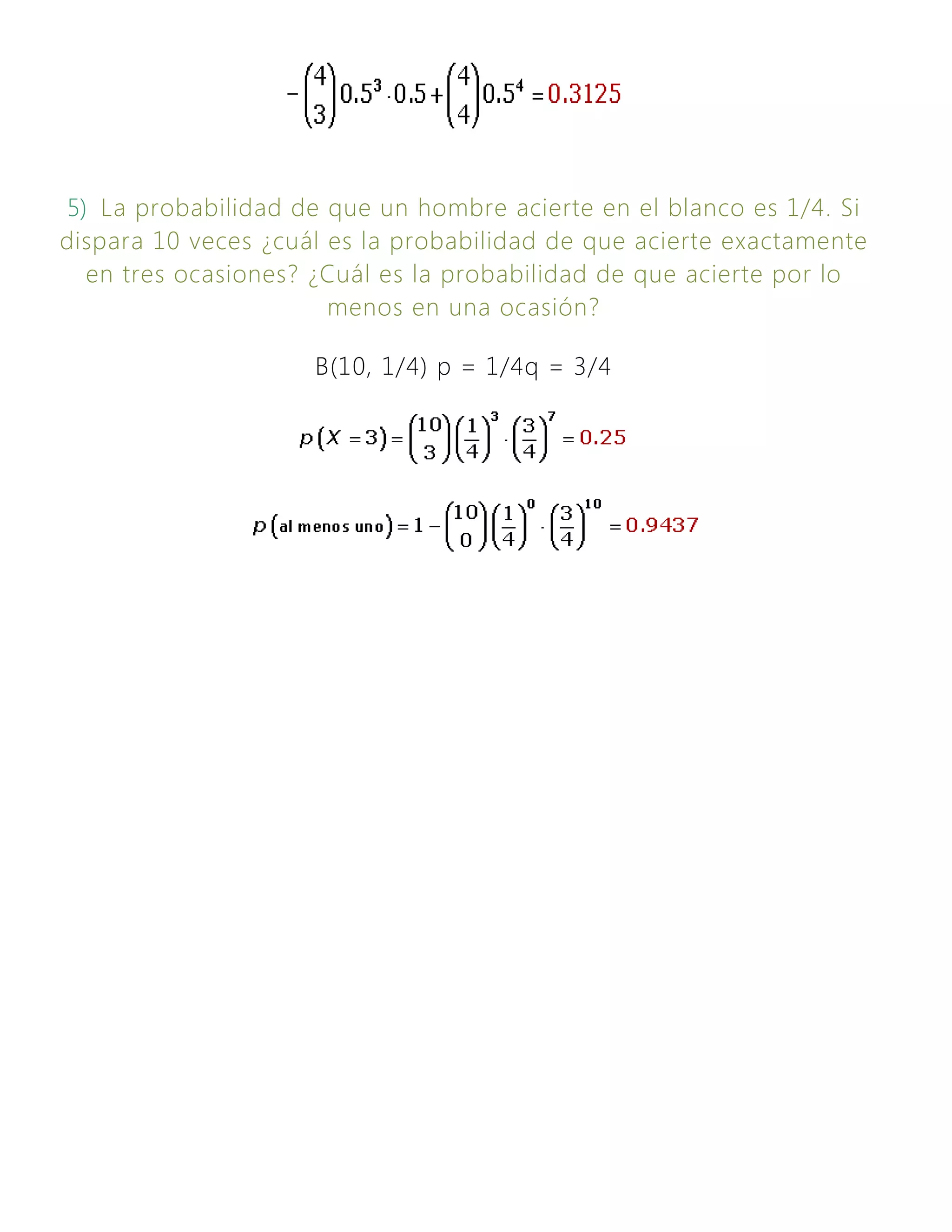 Ejemplos de distribuciones de probabilidad | DOC