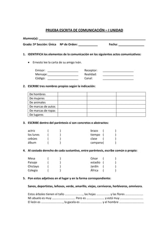 Hojas De Trabajo De Vocabulario Para Quinto Grado