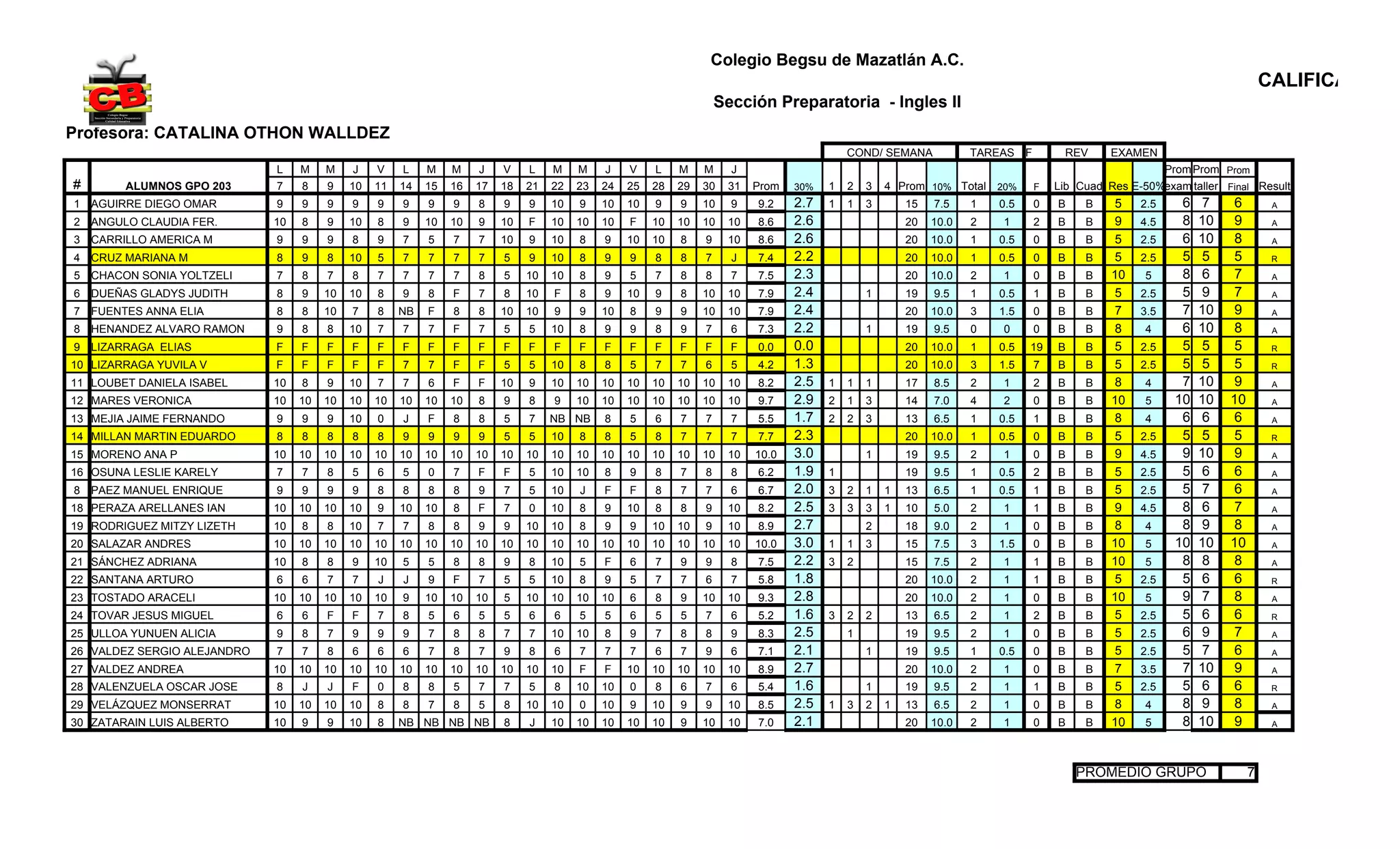 Ejemplos De Hojas En Excel Para Registro De Asistencia Y Evaluaciones | XLS