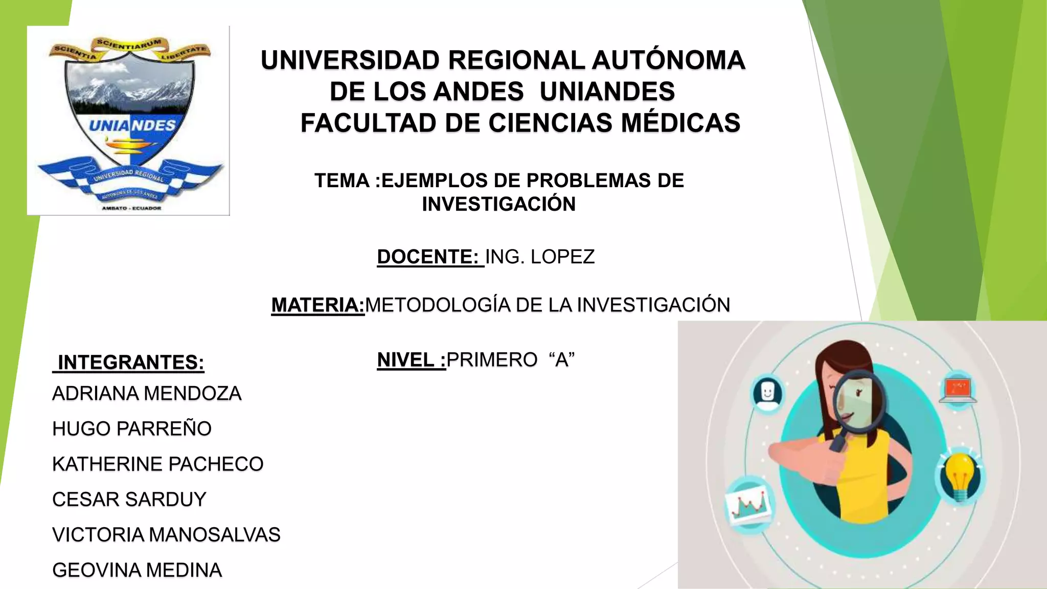 Ejemplos de problemas de investigación | PPTX