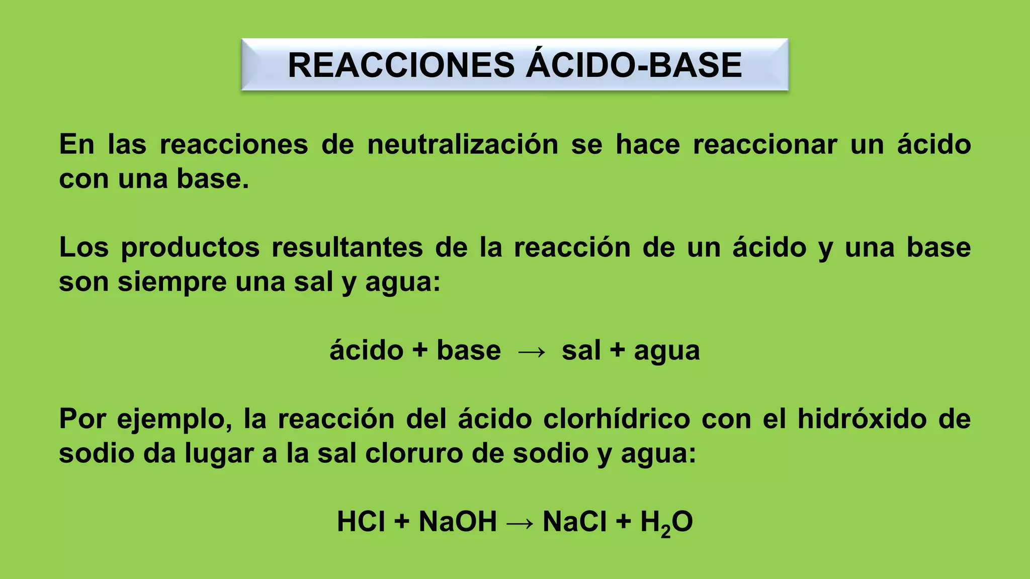 Ejemplos de reacciones ácido base y ajustes | PPTX