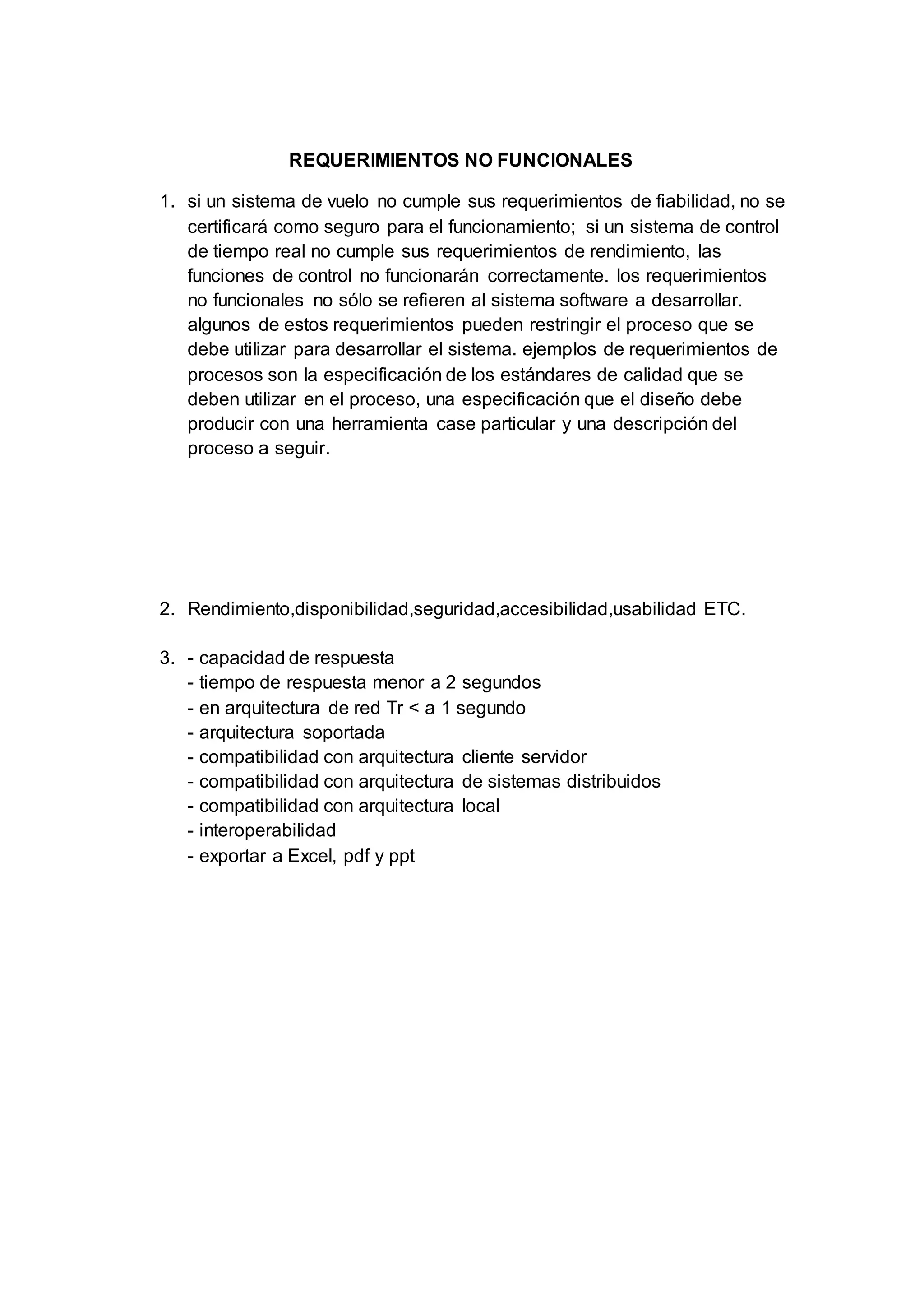 Ejemplos de requerimientos | DOCX | Computing | Technology & Computing