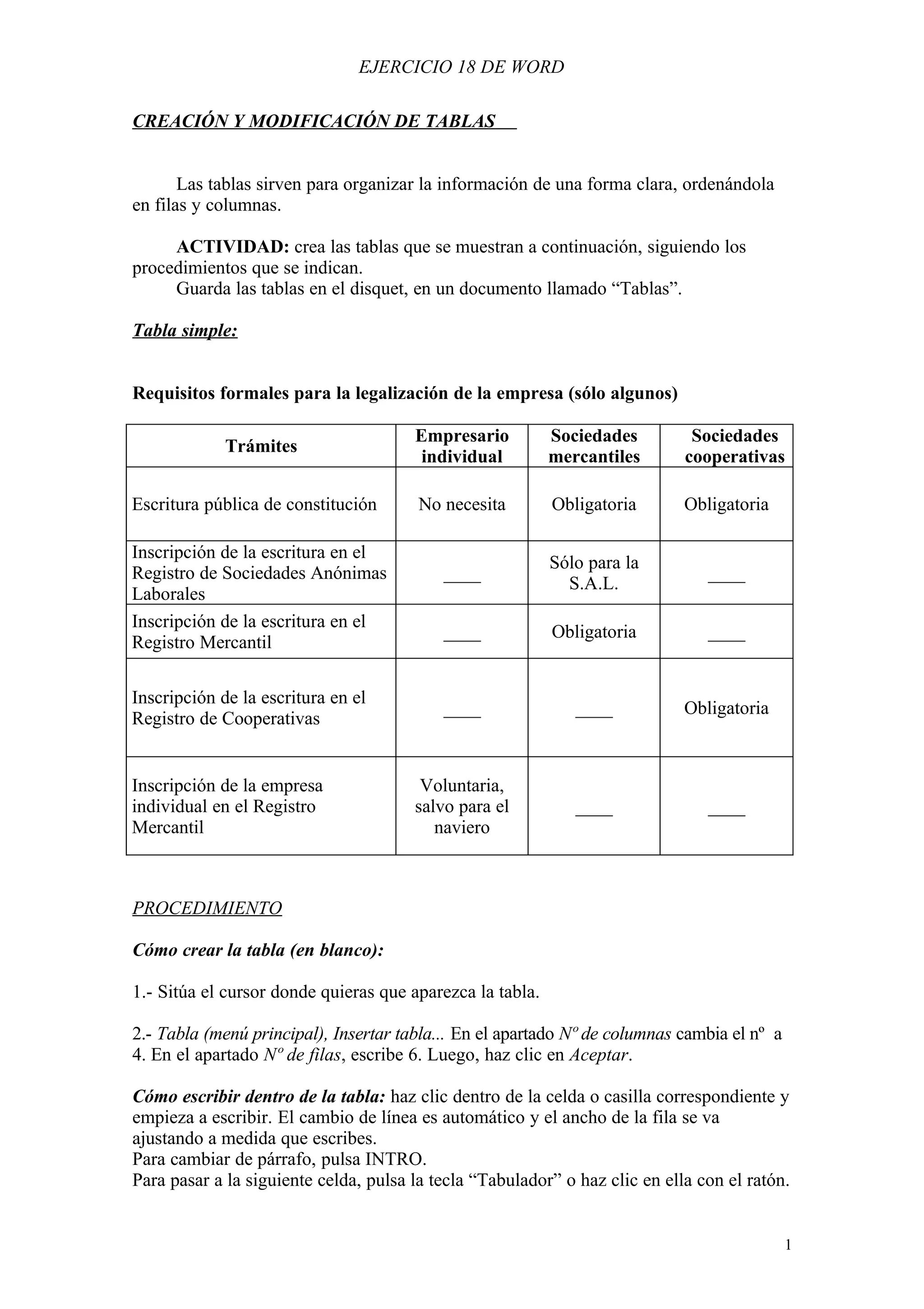 Ejemplos De Tablas Pdf