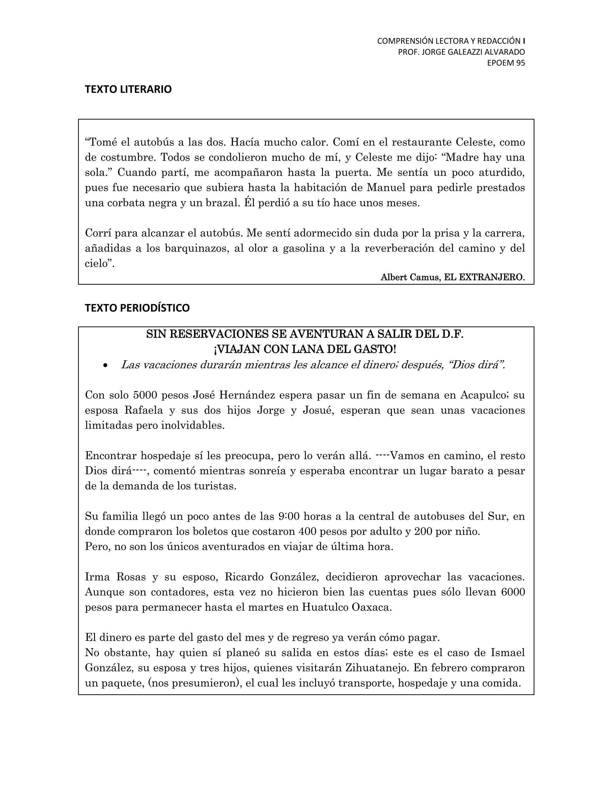 Ejemplos De Tipos De Textos Ok 3 Tee I Pdf