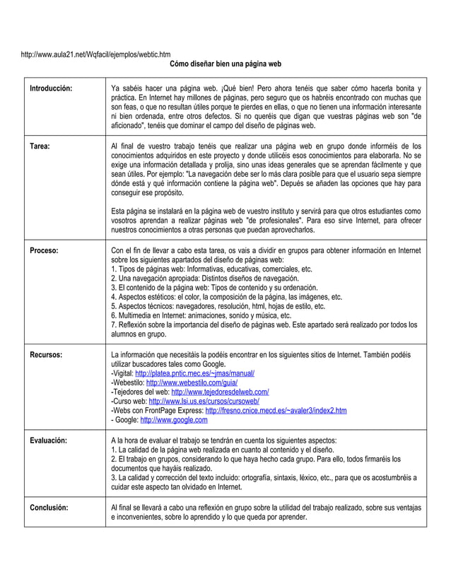 Ejemplos de Webquest