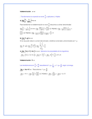 Ejercicios resueltos de formas indeterminadas | PDF