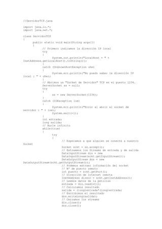 Ejemplos programacion socket java | PDF