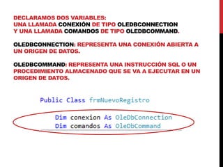 Ejemplo GUARDAR registros desde Visual Basic 2012 | PPTX | Databases ...