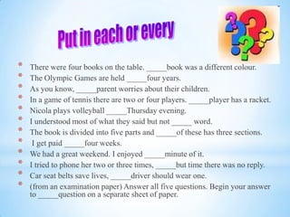each, every and all | PPTX