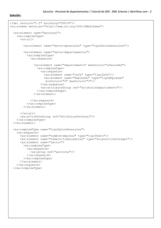 Ejercicio - Personal de departamentos (XSD - XML Schema) | PDF