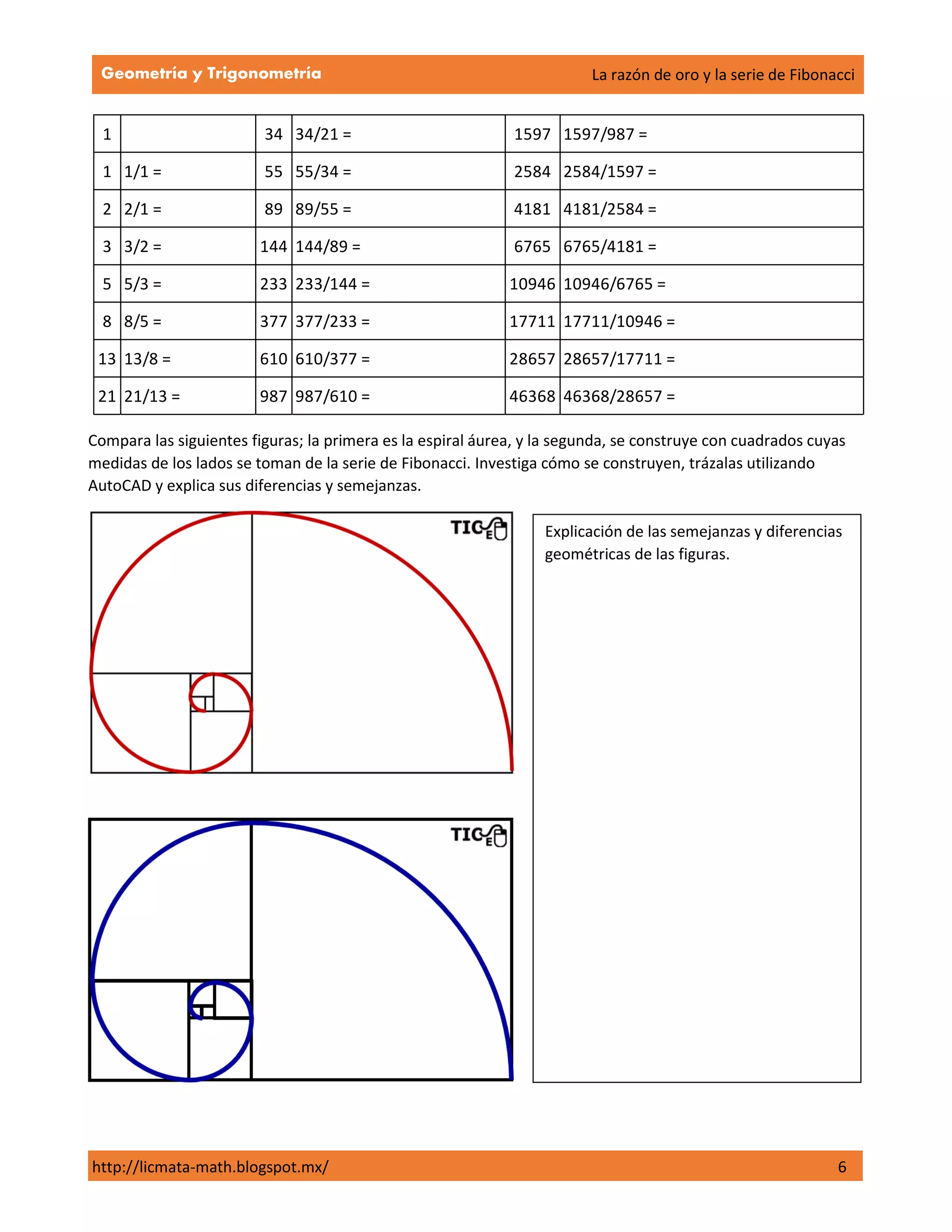 Ejercicio 1 1- Golden ratio and Fibonacci sequence | PDF