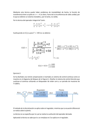Discretización de funciones de transferencia BBR, FRR y Tustin | PDF
