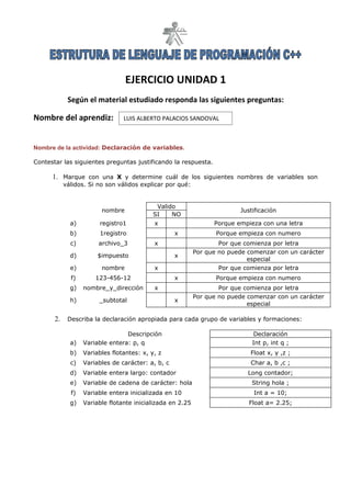 Ejercicio Lenguaje C | DOC | Programming Languages | Computing