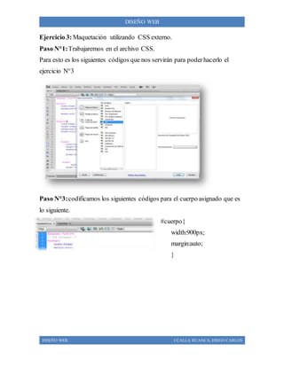 Ejercicio 3 maquete utilizando css externo. | DOCX | Web Design and HTML | Internet