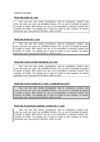 Ejercicio 7 de word | DOCX