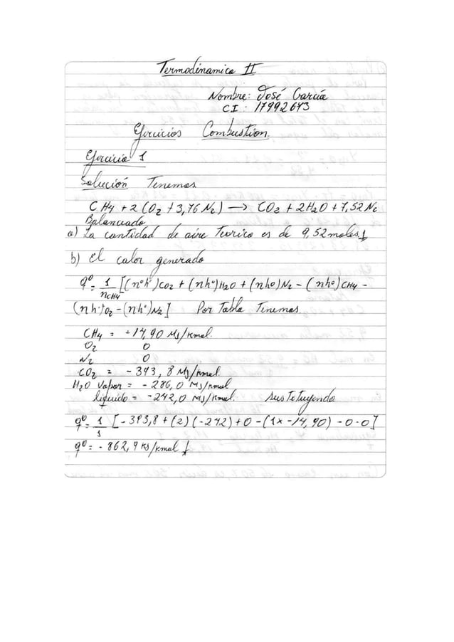 Ejercicio combustion | DOCX