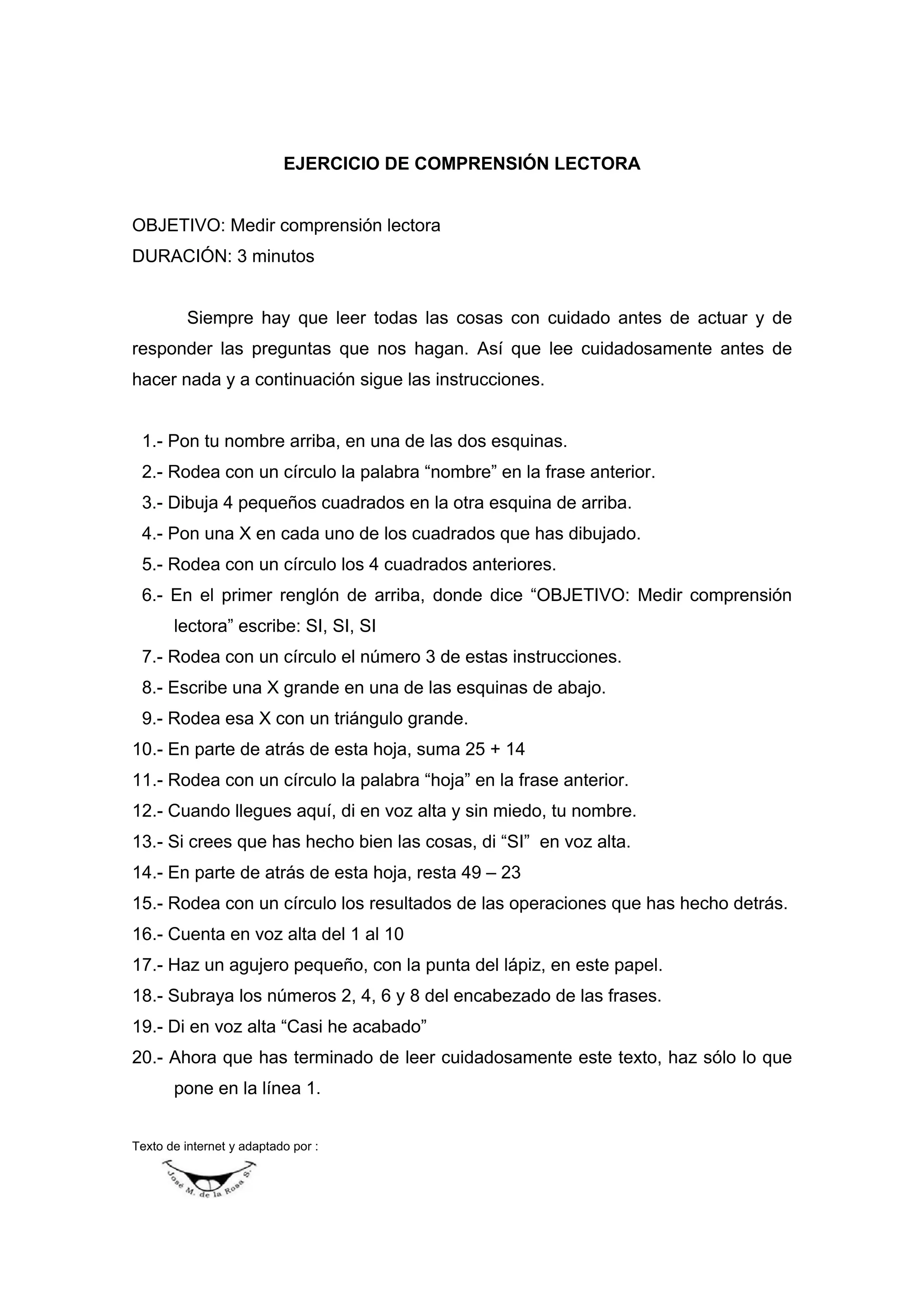 Ejercicio de comprension_lectora | PDF