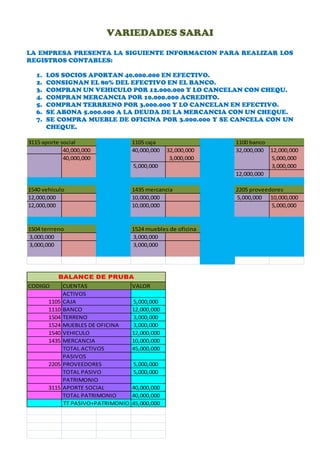 Ejercicio de contabilidad | DOCX