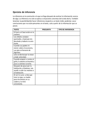 Ejercicio de inferencia | DOCX