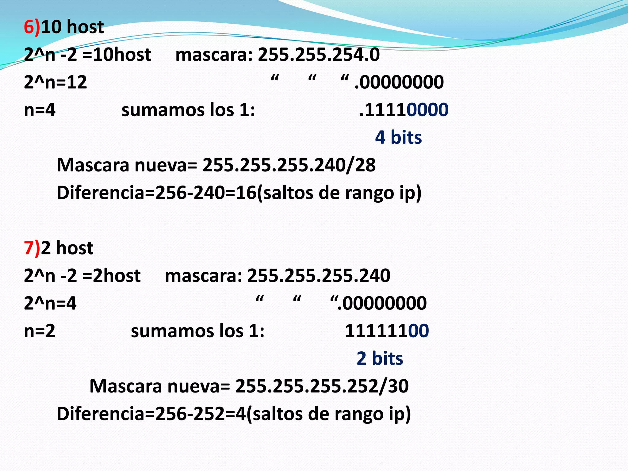 Ejercicio de subneteo vlsm y cidr | PPTX
