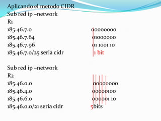 Ejercicio de subneteo vlsm y cidr | PPTX