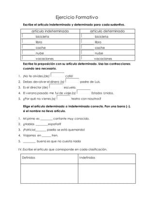 Ejercicio formativo | DOCX